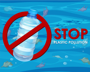 Poster design with no plastic trash Royalty Free Vector