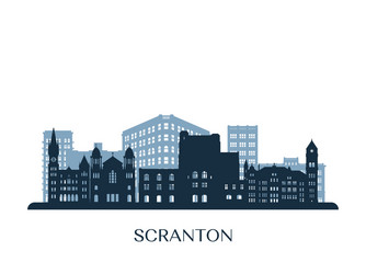 Scranton pennsylvania skyline and landmarks Vector Image