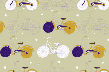 Seamless pattern with vintage bicycles Royalty Free Vector