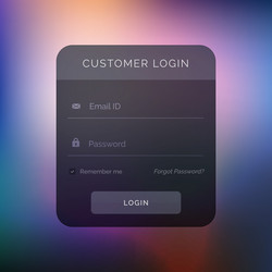 Dark login form template design with username Vector Image