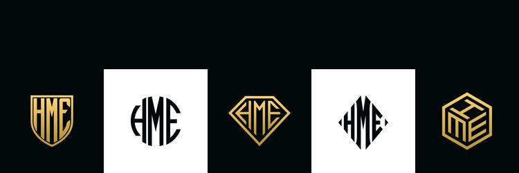 Initial letters ime logo designs bundle Royalty Free Vector