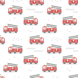 Seamless pattern with cute cartoon fire engines Vector Image
