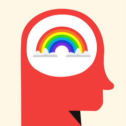 Human head silhouette with sad face Royalty Free Vector