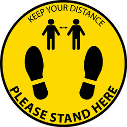 Please stand here icon notice or clip art Vector Image