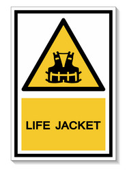 Ppe iconwearing a life jacket for safety symbol Vector Image
