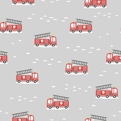 Seamless pattern with cute cartoon fire engines Vector Image