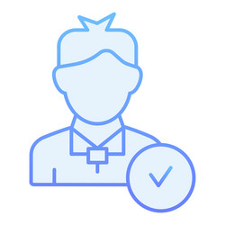 User profile with check flat icon man tick Vector Image