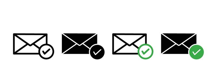 Approved message icon set confirm subscription Vector Image