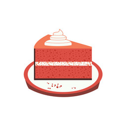 Red velvet cake detailed icon Royalty Free Vector Image