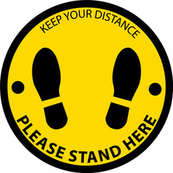 Please stand here icon notice or clip art Vector Image