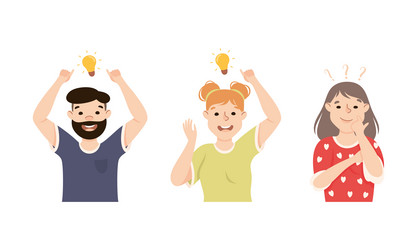 Man thinking and figuring something out searching Vector Image