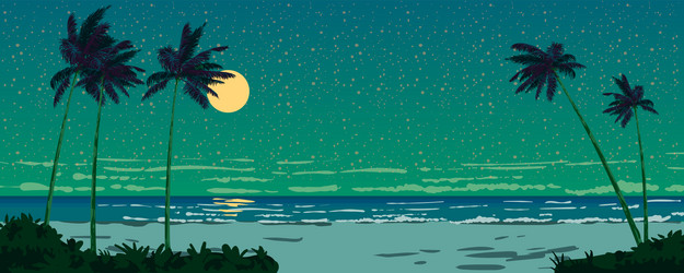 Beach Shore Night Vector Images (over 1,700)