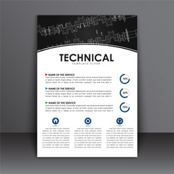 A4 cover design template flyer with technical Vector Image