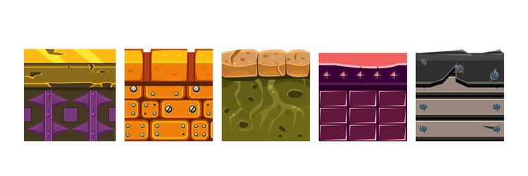 Textures for game platformers square icon Vector Image