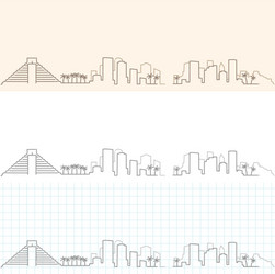 Single continuous line drawing mexico skyline Vector Image