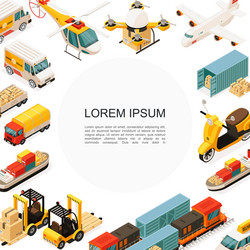 Logistics isometric set Royalty Free Vector Image