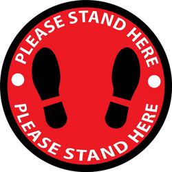 Please stand here icon notice or clip art Vector Image