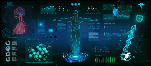 Medical examination hud elements set interface Vector Image