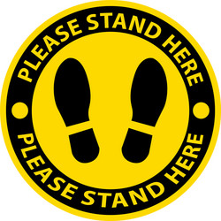 Keep distance please stand here social Royalty Free Vector