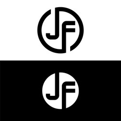 Jf initial logo linked circle monogram Royalty Free Vector