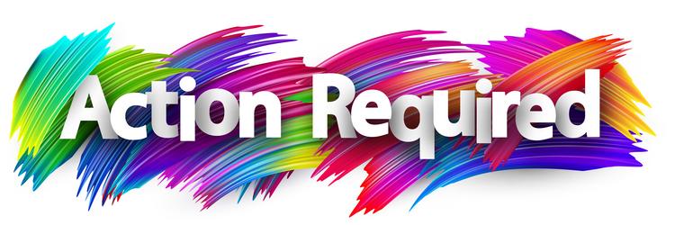 Action required paper word sign with colorful Vector Image