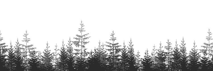 Forest landscape with black and white Royalty Free Vector