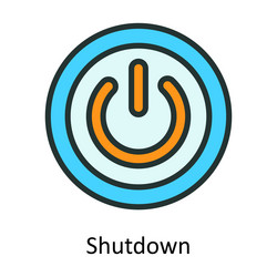 Shutdown outline icon design Royalty Free Vector Image