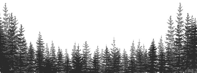 Forest Skyline Black and White Vector Images (over 230)