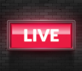 Live message studio sign Royalty Free Vector Image
