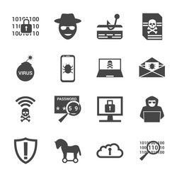 Hacking icons set Royalty Free Vector Image - VectorStock