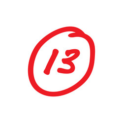 13 points exam score thirteen points grade result Vector Image