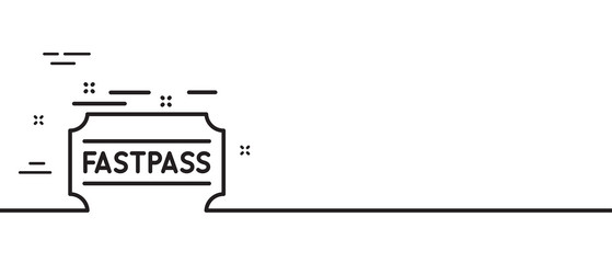 Fastpass line icon amusement park ticket sign Vector Image