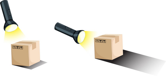 Making shadow with torch and box Royalty Free Vector Image