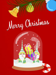 Christmas snow globe Royalty Free Vector Image