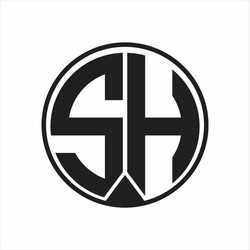 Monogram initial sg circular medal ornament logo Vector Image