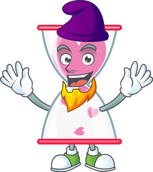 Cute clock love mascot cartoon dressed as an elf Vector Image