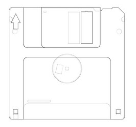 80s floppy disk colorful Royalty Free Vector Image