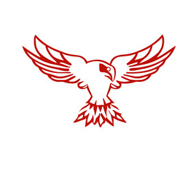 Wings hawk bird logo eagle fly slogan cartoon Vector Image