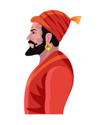 Indian hindu maratha traditional soldier warrior Vector Image