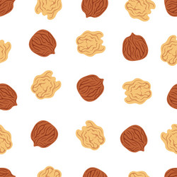 Walnut kernels seamless pattern Royalty Free Vector Image
