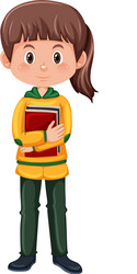 A brunette girl student character Royalty Free Vector Image