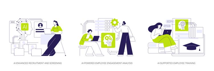 Ai use in human resources abstract concept Vector Image