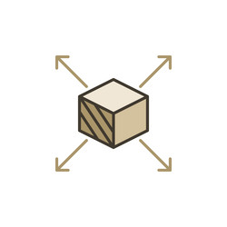 Cube scale with arrows scalability concept linear Vector Image