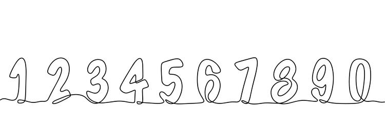 Arabic numbers number line kit Royalty Free Vector Image