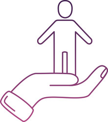 Hand human lifting figure silhouette Royalty Free Vector