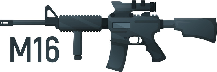 American m16 military rifle with aim icon self Vector Image