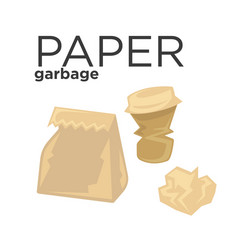 Paper trash icon set garbage recycle concept Vector Image