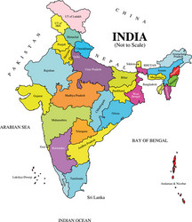 Maharashtra state location within india 3d map Vector Image