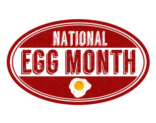 National egg month grunge rubber stamp Royalty Free Vector