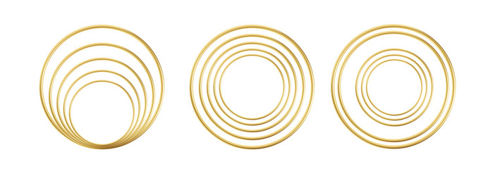 Golden realistic arch gold 3d frame shiny Vector Image